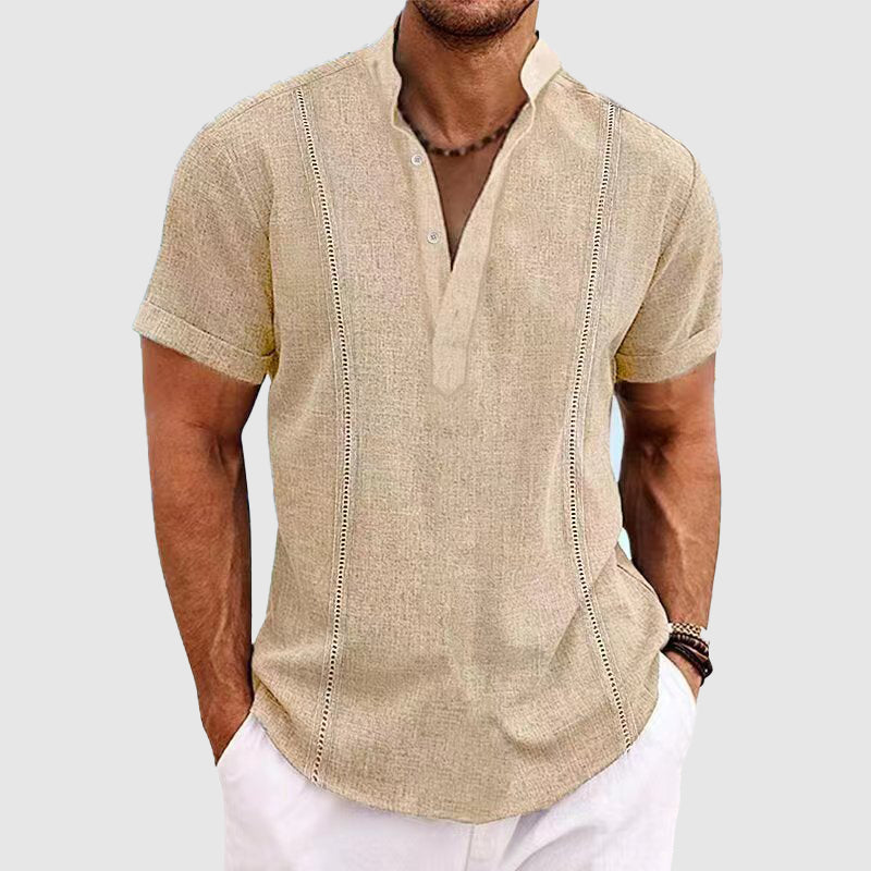 Men's Blouse – Relaxed Fit – Short Sleeve – Breathable Material – Mand ...